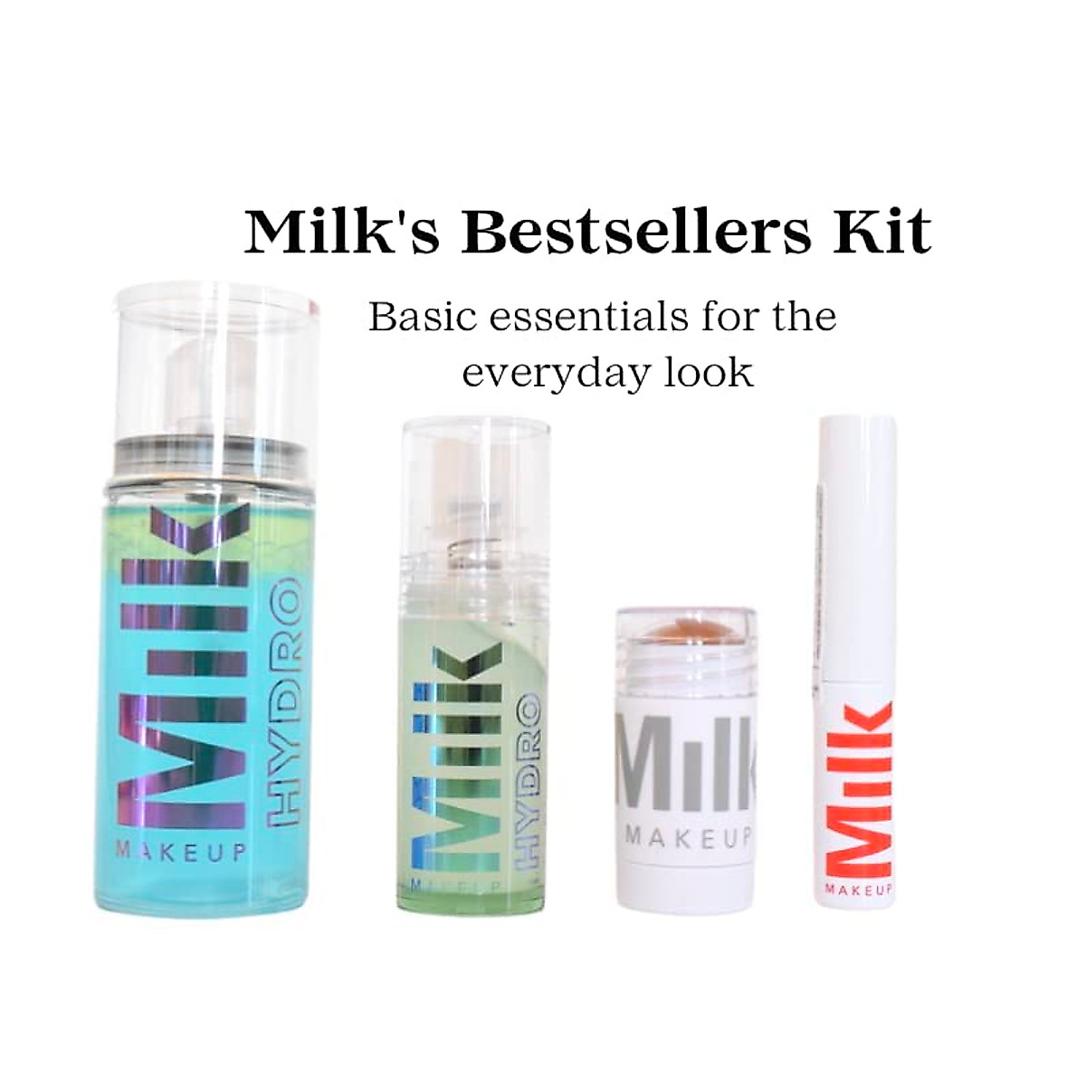 Milk Makeup The Starter Pack: Natural Look Set:: Mini Hydro Grip Primer, Set + Refresh Spray, RISE Mascara Deluxe Sample, Full Matte Bronzer 0.35 pounds, 1.0 Count