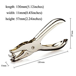 Paper Puncher Single Hole Punch Metal Circle Punches Hand Craft Sheet Scrapbooking Loose Leaf Paper Punching 6mm for School Office Home Study