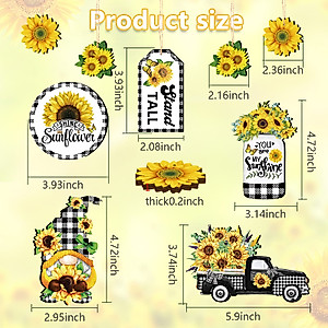 Spring Sunflower Tiered Tray Decor Set Farmhouse Tiered Tray Decor Sunshine Wood Sign Sunflower Kitchen Decor for Home Table Shelf