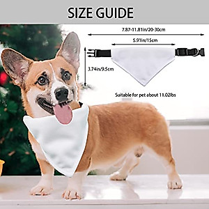 HACRAHO Dog Bandana with Adjustable Buckle, 2 PCS Pet Dog Sublimation Double-Sided Blank Dog Bandanas with D-Ring Adjustable Quick Release Buckle Dog Bandana for Small Dogs Cats, S