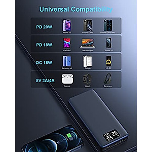 EASYLONGER Power Bank, Portable Charger 26800mAh 22.5W Fast Charging Battery Pack, 3 Outputs Phone Charger with LED Display, PD 3.0 USB C External Battery for iPhone, Samsung, Tablet, LG, Android, etc