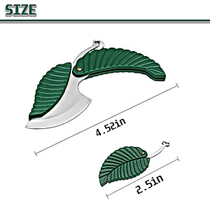 Aarmy 2 Packs Of Green Leaf Key Chain Multi -Function Pocket Outdoor Multi -Function Tool Key Accessories Creative Gifts For Women