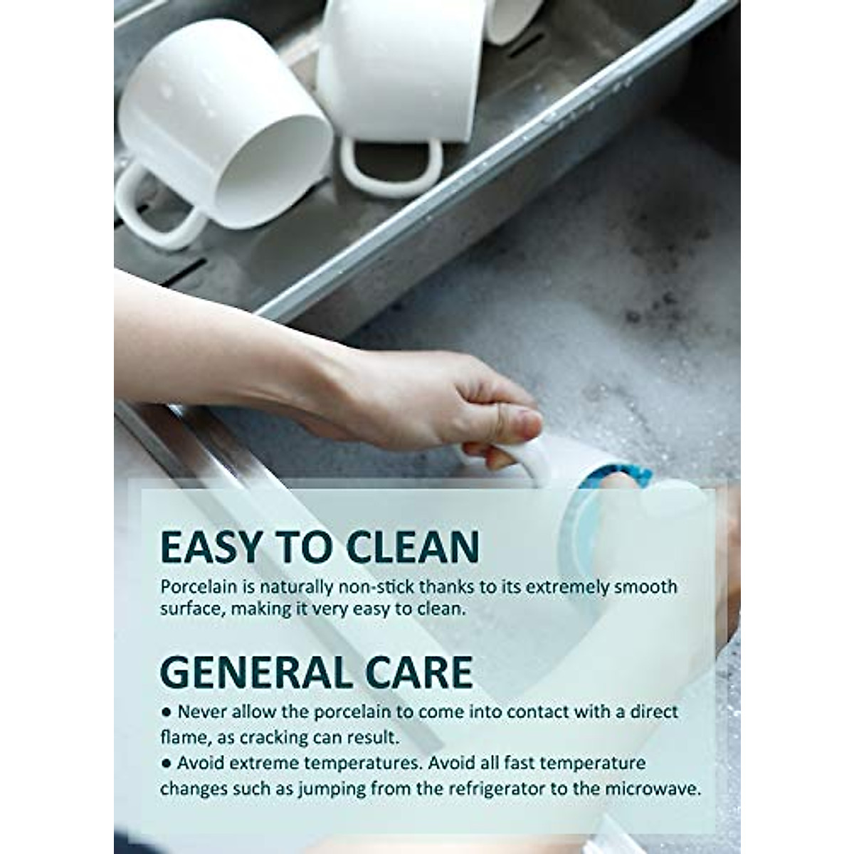 Porcelain Coffee Mugs Set of 4-12 Ounce Cups with Handle for Hot or Cold Drinks like Cocoa, Milk, Tea or Water - Smooth Ceramic with Modern Design, White