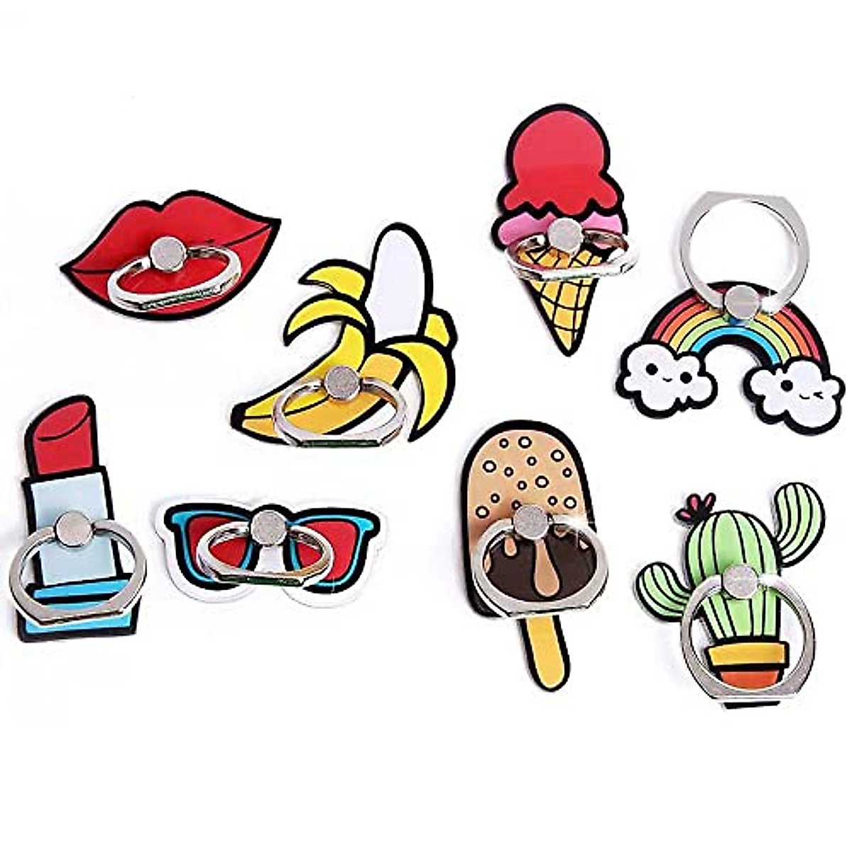 Kinizuxi Cell Phone Ring Holder Stand,360 Degree Rotation Finger Ring Kickstand Cute Phone Finger Ring Grip Stand Compatible with iPhone Smartphone and Tablet(3 Packs)