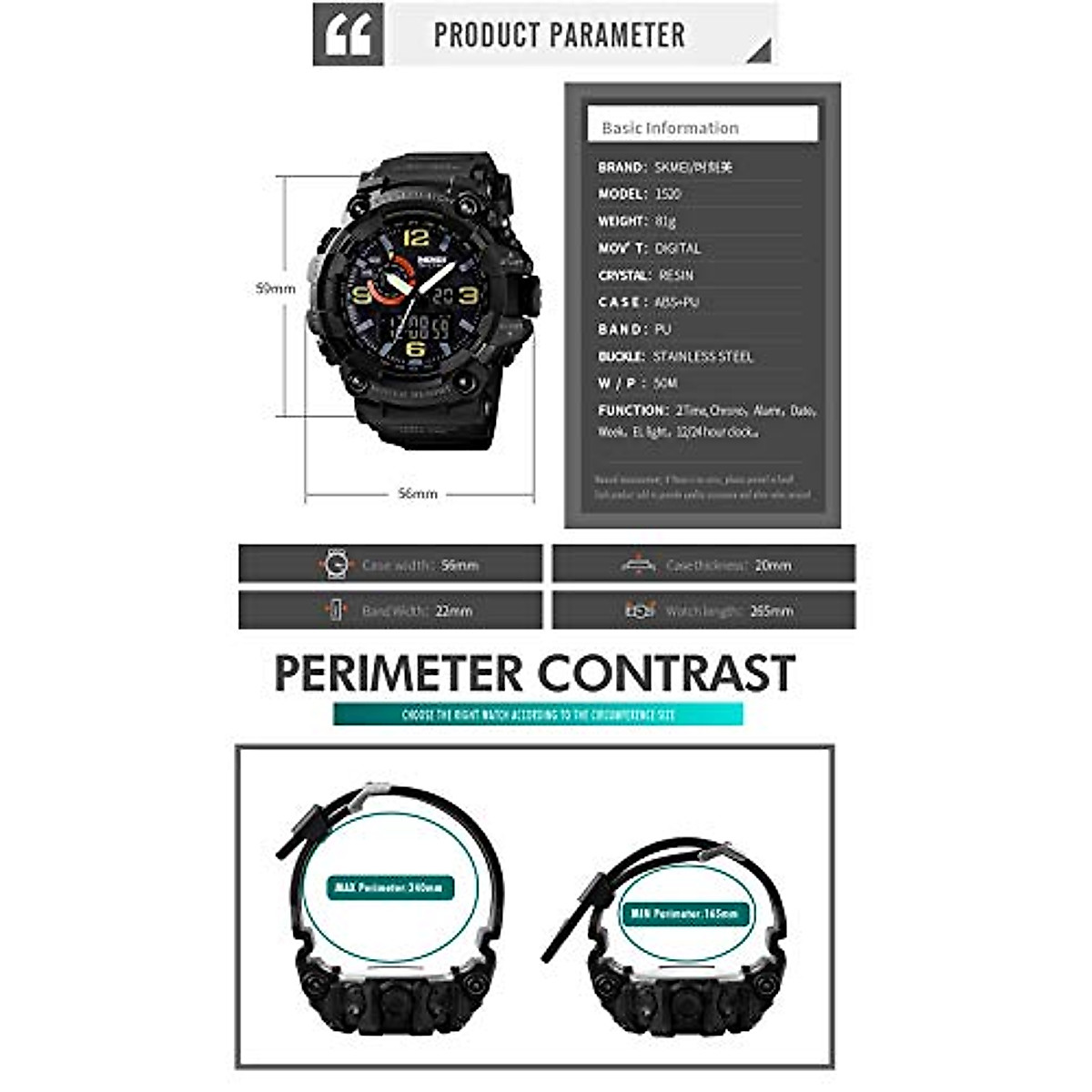 Gosasa Men's Watches Multi Function Military S-Shock Sports Watch LED Digital Waterproof Alarm Watches