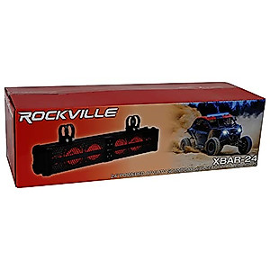 Rockville XBAR-24 24" ATV/UTV Soundbar Bluetooth Speaker System w LED + Wire Kit, Black