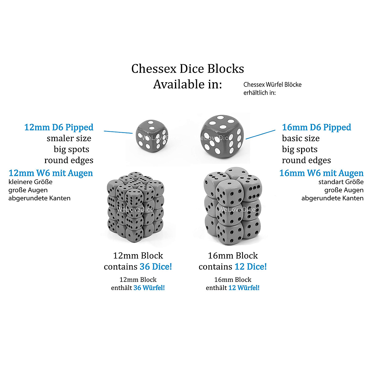 Chessex Dice d6 Sets: Festive Vibrant Swirl with Brown Pips - 12mm Six Sided Die (36) Block of Dice