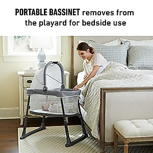 Graco Pack 'n Play Day2Dream Travel Bassinet Playard | Features Portable Bassinet, Diaper Changer, and More, Ranier