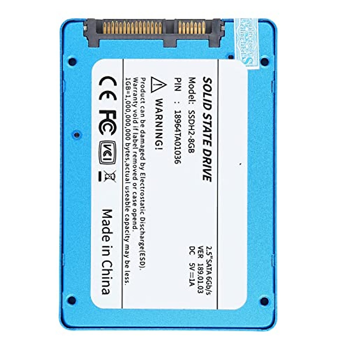 Garsentx Hsthe Sea SSD Automatic Recognition Intelligent Error Correction Blue Metal 2.5‑inch Hard Drive for Storing Data for OS X/Linux/Windows XP/Win/7/8/10 (8GB)