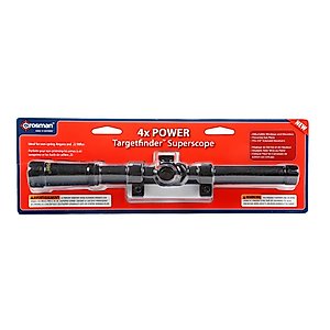 Crosman 0410 Targetfinder 4x15mm Duplex Reticle Riflescope, Black