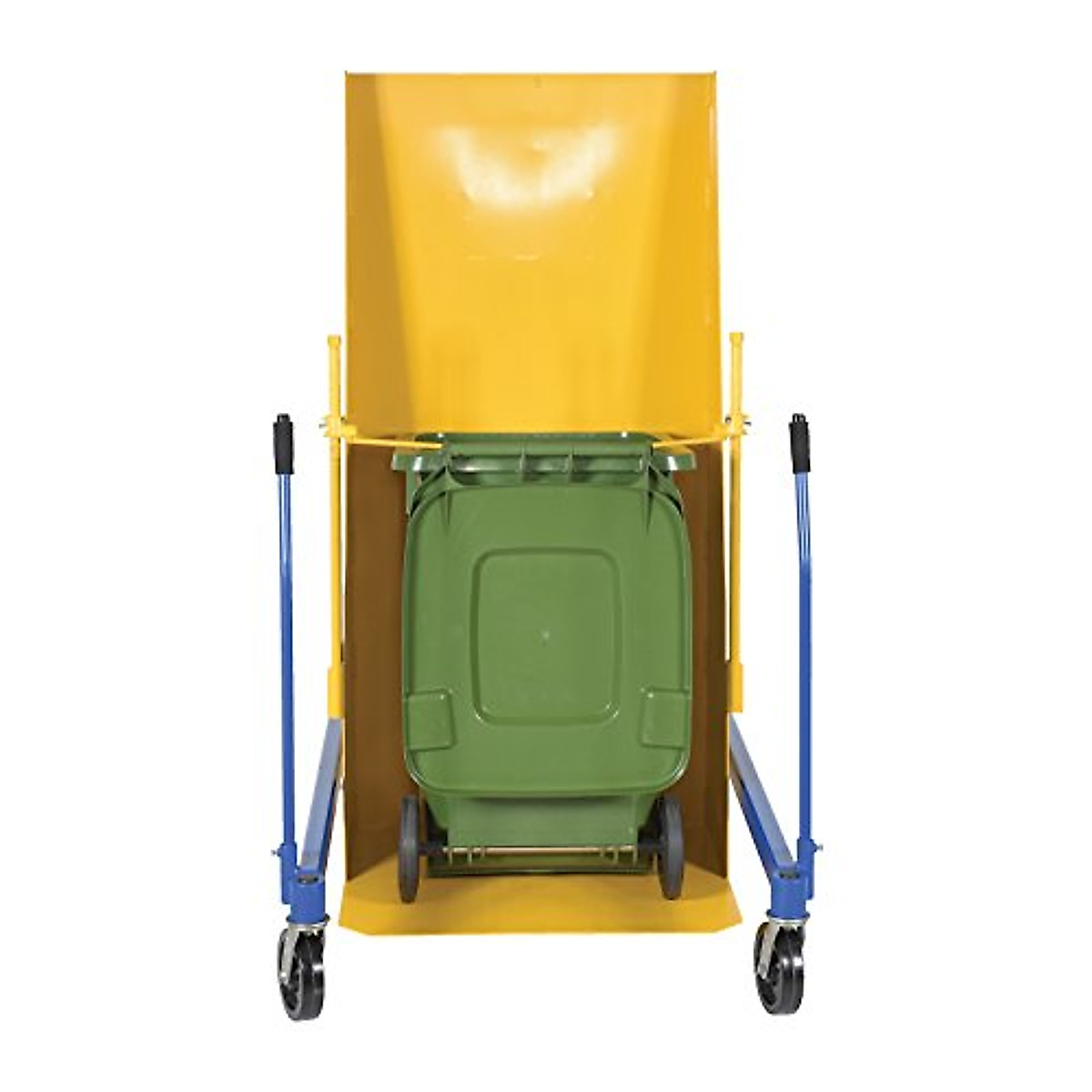 Vestil TCD-U-60-AC Universal AC Trash Can Dumper, Steel, 60-3/16" Maximum Height, 135 Degree Maximum Angle, 400 lb Uniform Capacity, Blue/Yellow