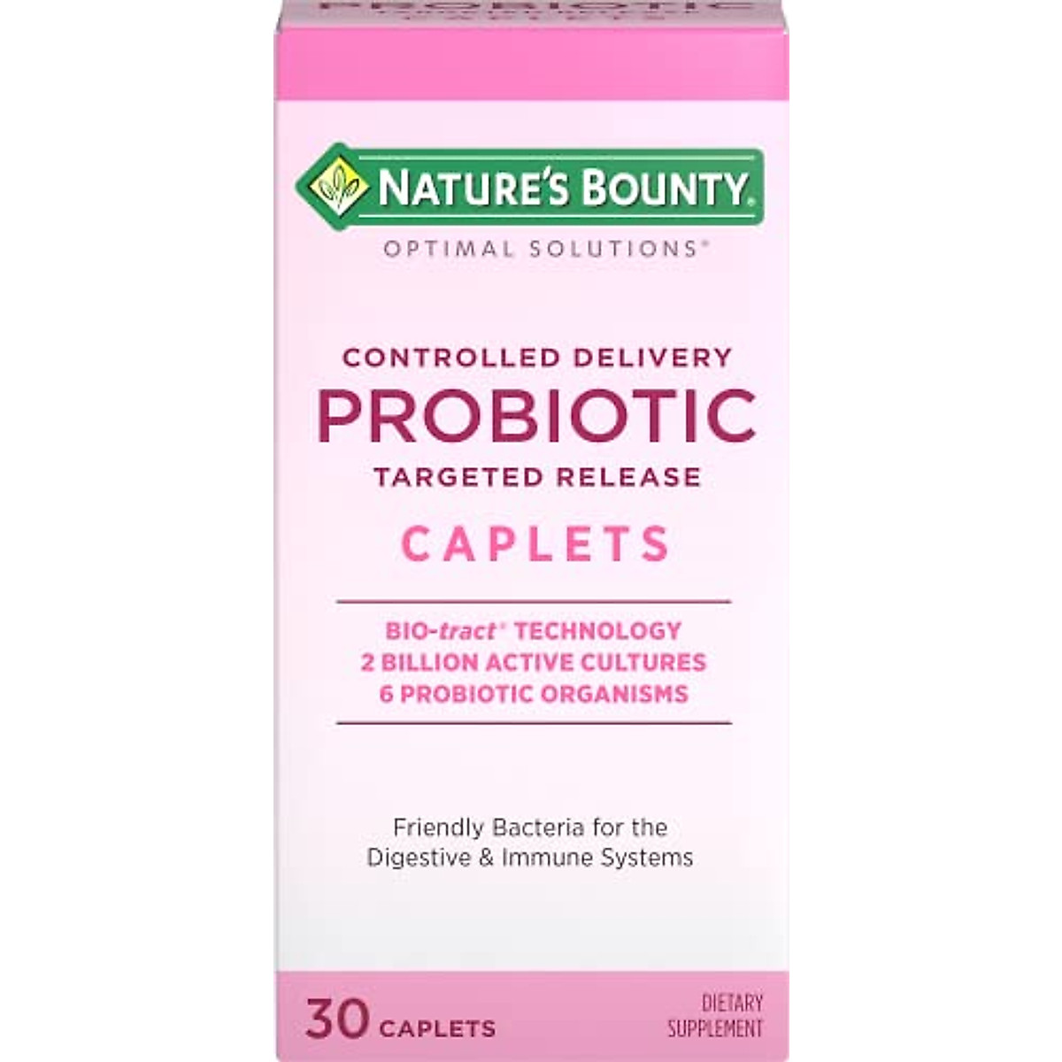 Probiotic by Nature's Bounty, Controlled Delivery Dietary Supplement, Supports Digestive,Intestinal and Immune Health, 30 Caplets