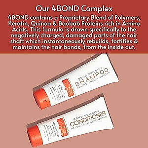 POWERTOOLS 4BOND Bond Building Shampoo | Restore Damaged Hair | Contains Advanced Polymers, Keratin, Baobab & Quinoa Proteins (8 Fl Oz)