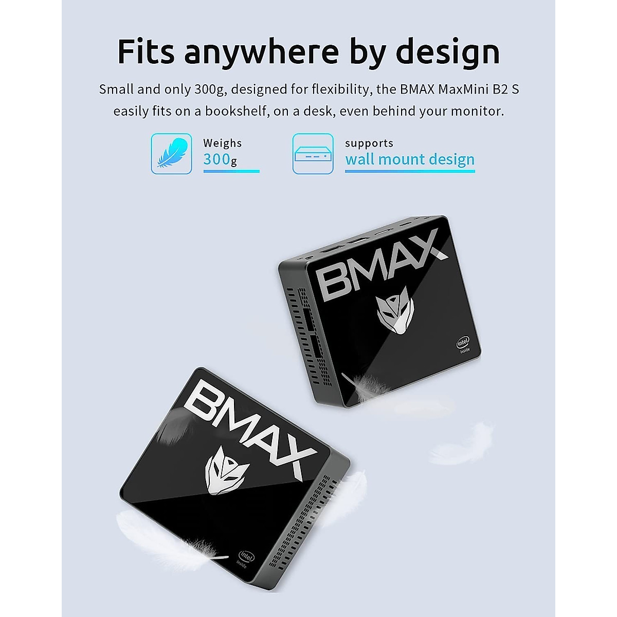 Bmax Mini PC B2 S 6GB DDR4/128GB eMMC, N4020 (up to 2.8 GHz) Micro Desktop Computer, 60Hz Dual Display HTPC, Gigabit Ethernet, Dual-Band Wi-Fi/HDMI VGA Port BT 4.2 USB 3.0 x4