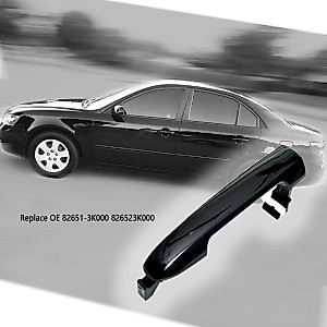 YMHHefy Door Handle Compatible for Hyundai Sonata 2005 2006 2007 2008 2009 2010 82651-3K000 826513K000 Outside Exterior Black Front Driver Passenger Side Rear Left Right 4Pcs