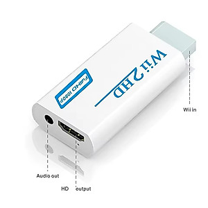BD&M Wii to HDMI Adapter, WII to Hdmi Converter, Connect Wii Console to HDMI Display Monitor with 3.5mm Audio Supports All Wii Display Modes