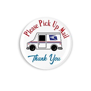 Cute US Mail Truck Outgoing Mail Magnet Please Pick Up Mailbox Magnet 2.25 Inch Round