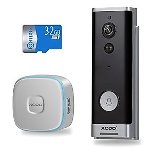 XODO VD1 Smart Home Wireless Security Camera with Night Vision, Waterproof Video Doorbell/WiFi 1080P HD/166°Wide Angel/2-Way Audio/No Monthly Fee/Real-Time Alerts/Rechargeable Batteries