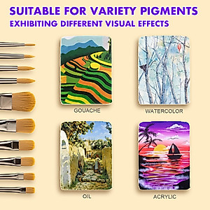 Artist Paint Brush Set of 10 for Acrylic, Watercolor, Gouache and Oil Painting, Professional Art Paint Brushes Kit for Canvas, Body Painting, Model, Rock, Craft and More