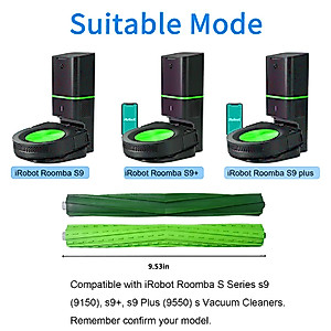 6 Pack S9 Replacement Brushes Parts for iRobot Roomba S9 (9150) S9+ S9 Plus (9550) S Series Wi-Fi Connected Robot Vacuum Cleaner, 3 Set Multi-Surface Rubber Brushes