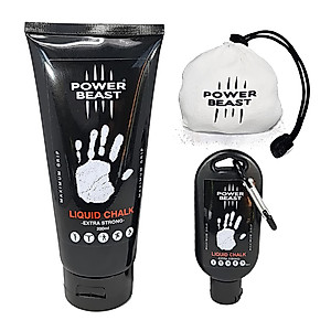 Power Beast Liquid Chalk Combo 200 + 50 ML + Chalk Ball 2.2 oz. Liquid Sports Chalk, Professional Hand Grip for Gym, Weightlifting, Rock Climbing, Gymnastics, Crossfit, Powerlifting, Pole Dance.