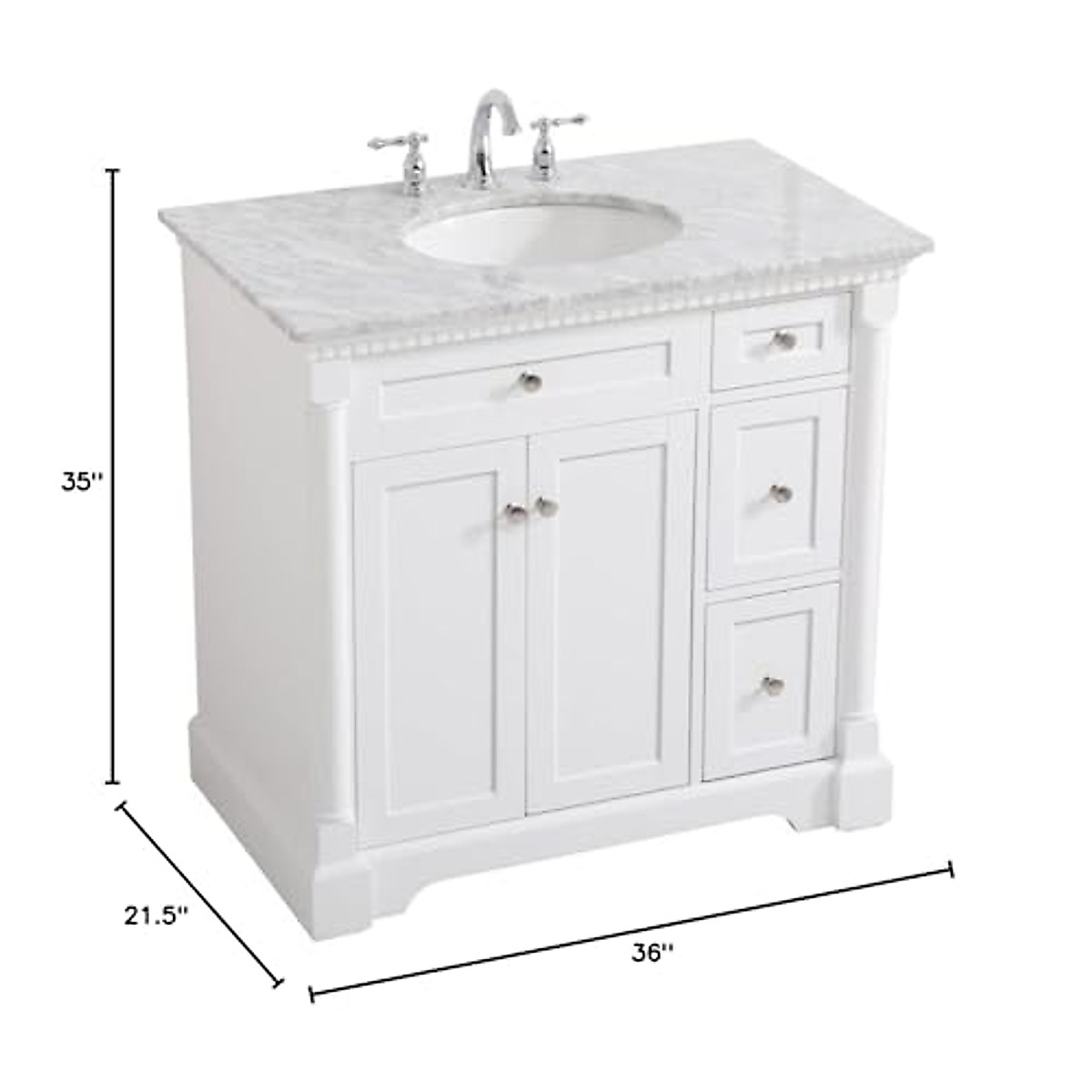 Elegant Decor Indoor Modern Under Sink Bathroom Fixtures Storage Organizer Cabinet 48 inch Single Bathroom Vanity - Teak with backsplash