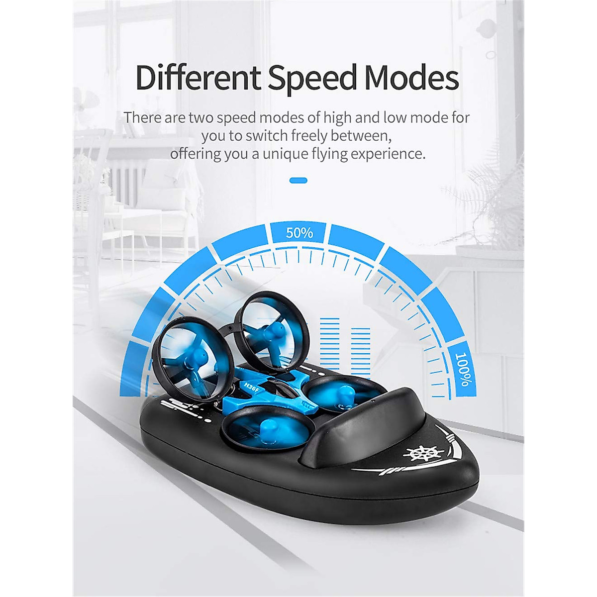 AIROKA H36F Mini Drone for Kid 2.4G Headless Mode 3 in 1 Sea Land Air Flight 4-Axis Quadcopter Boat RC Helicopter for Boys and Girls