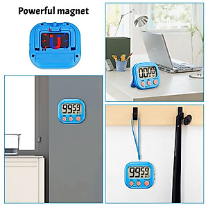 PLERISE Timers,Classroom Timer for Kids,Kitchen Timer for Cooking,Egg Timer,Magnetic Digital Timer for Teacher,Study,Exercise,Oven,Cook,Baking,Desk - 2 Pack, Blue