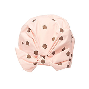Kitsch Luxury Shower Caps for Women Reusable Waterproof - Large Shower Cap for Women and Men, Non-slip, Quick-dry Hair Cap for Long & Short Hair, Comfortable and Stylish Design - Blush Dot)