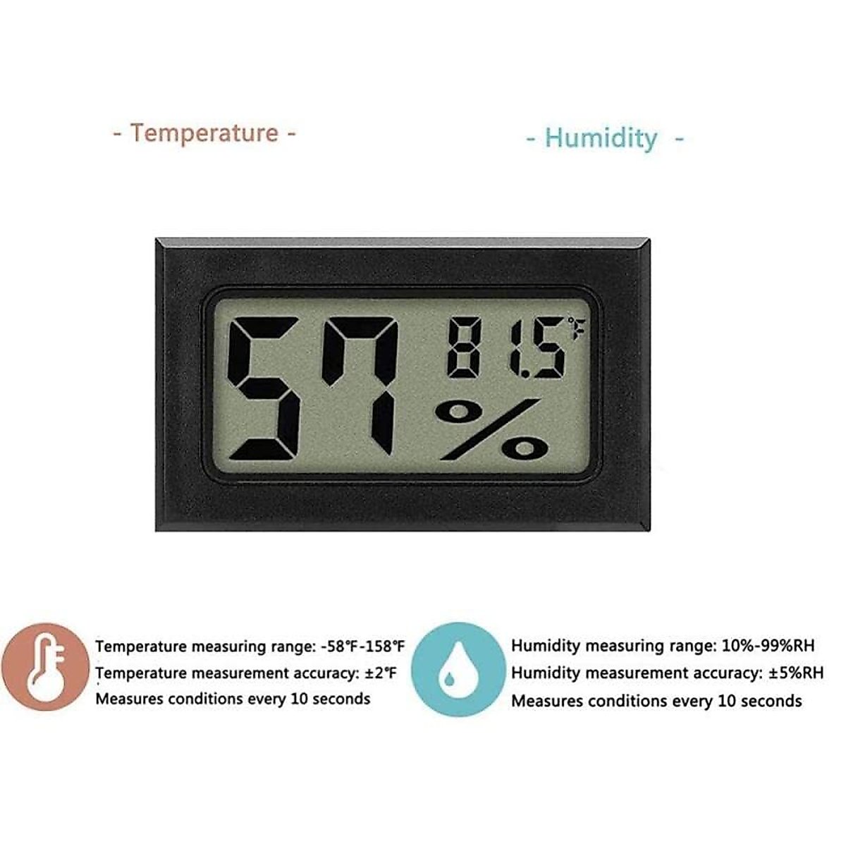 Mini Digital Thermometer, Humidity Meter, Hygrometer, and Hydrometer: Digital Temperature and Humidity Monitor for Reptile Incubator Brooders, Garden, Greenhouse, Fridge, Experiment use