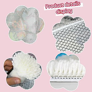 DL-YTG Latch Hook Kits Rug Three horses Crochet Yarn Cushion Colour Pre-Printed Canvas Cover Rug Needlework DIY Hook and Latch Kit Home Decoration 52x38cm/20 X15 inch