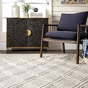 nuLOOM Natti Contemporary Trellis Area Rug, 7' 6" x 9' 6", Beige