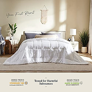 BELADOR White Comforter Duvet Insert Full Size Bed Comforter- All-Season Down Alternative Comforters, Mid-Plush Lightweight Comforter, Box Quilted Siliconized Fiberfill Oeko-Tex Hotel Comforter