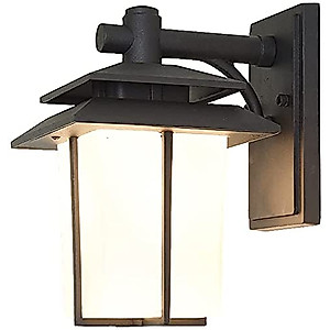 BABYCE Wall Sconce Lighting Modern Outdoor Wall Lamp Minimalist Waterproof Black Lantern Glass Aluminum Wall Mount Light E27 Base Sconce for Patio Garden Balcony Corridor Indoor and Outdoor