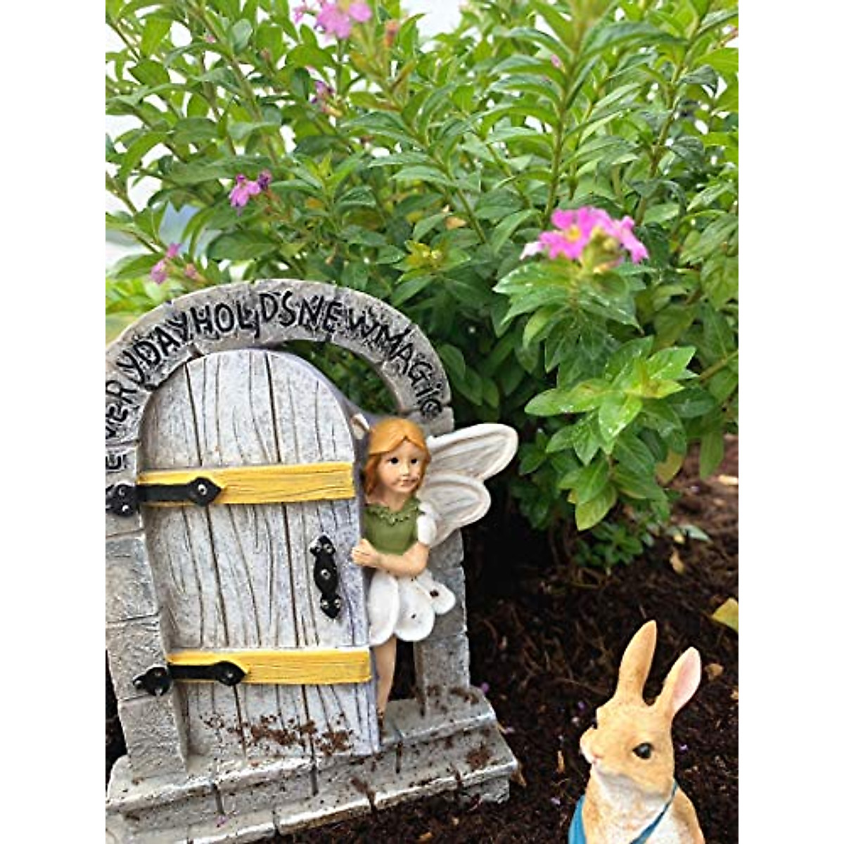 MUAMAX Fairy Door Fairy Garden Door Miniature Fairy Door Outdoor Magical Fairies Entrance Door Fairy Garden Supply Gifts