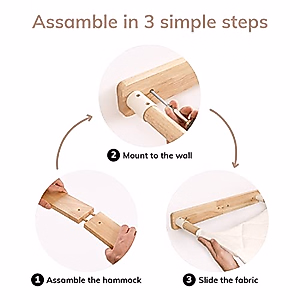 Furmia Cat Wall Hammock, Cat Wall Shelves, Cat Wall Furniture, Cat Wall Bed, Modern Wall Mounted Cat Shelves for Cats up to 40 lbs