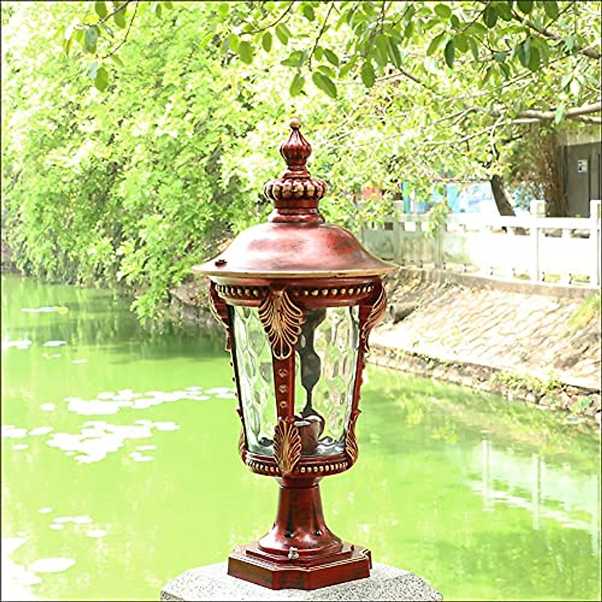 Post Lights Outdoor Post Light Post Cap Pillar Light Waterproof Outdoor Cap Lights Decorative Fence Lamps for Patio Garden Outdoor Paveway Pathway (Small) (Large)