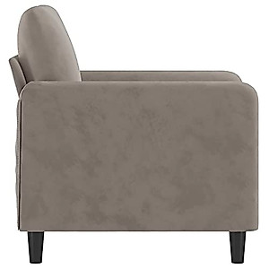ULUYYUC Sofa Chair,Living Room Furniture Indoor Sofa Lounge Sofa Pull Out Couch with Armrests Suitable for Living Room Apartment Home Office Light Gray 23.6" Velvet