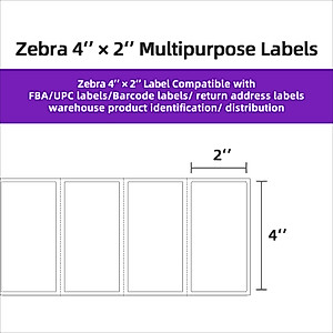AveneMark 12 Rolls 4" x 2" Direct Thermal Labels for Barcodes Postage Address Shipping Labels Compatible with Rollo & Zebra Desktop Printers Adhesive - 750 Labels/Roll