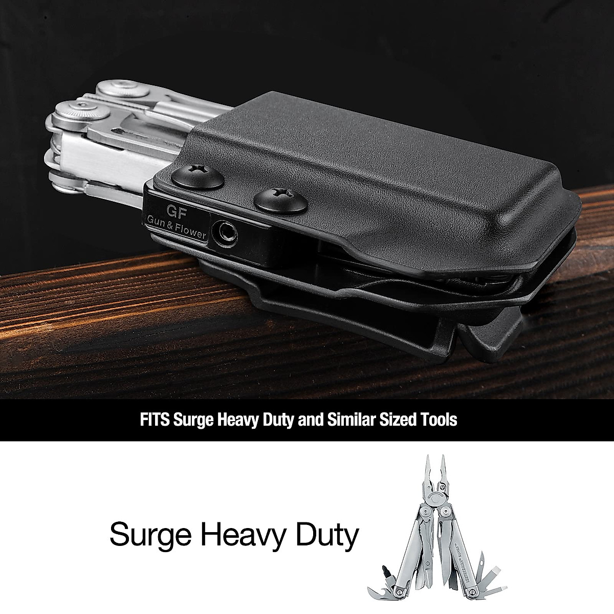 Kydex Multitool Sheath for LEATHERMAN Surge Heave Duty, Fits for LEATHERMAN Surge Multitool Sheath Pouch Case Holster, Multitool Not Included(Black)