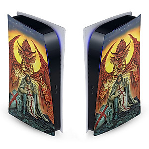 Head Case Designs Officially Licensed Ed Beard Jr Knight Templar Friendship Dragons Vinyl Faceplate Sticker Gaming Skin Decal Cover Compatible with Sony Playstation 5 PS5 Digital Edition Console