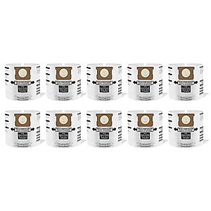 10 Pack Vacuum bags 90661 Replacement for Shop Vac Bags 5-8 Gallon,Type E-9066111,9066100,9066133,Type H-90671,9067133,9067100 9067111 Disposable Collection Filter Bags