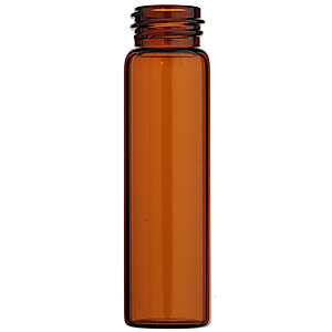 24-PC 4 DRAM 15 ml 1/2 oz AMBER GLASS VIALS WITH BLACK SCREW CAPS - MADE IN USA