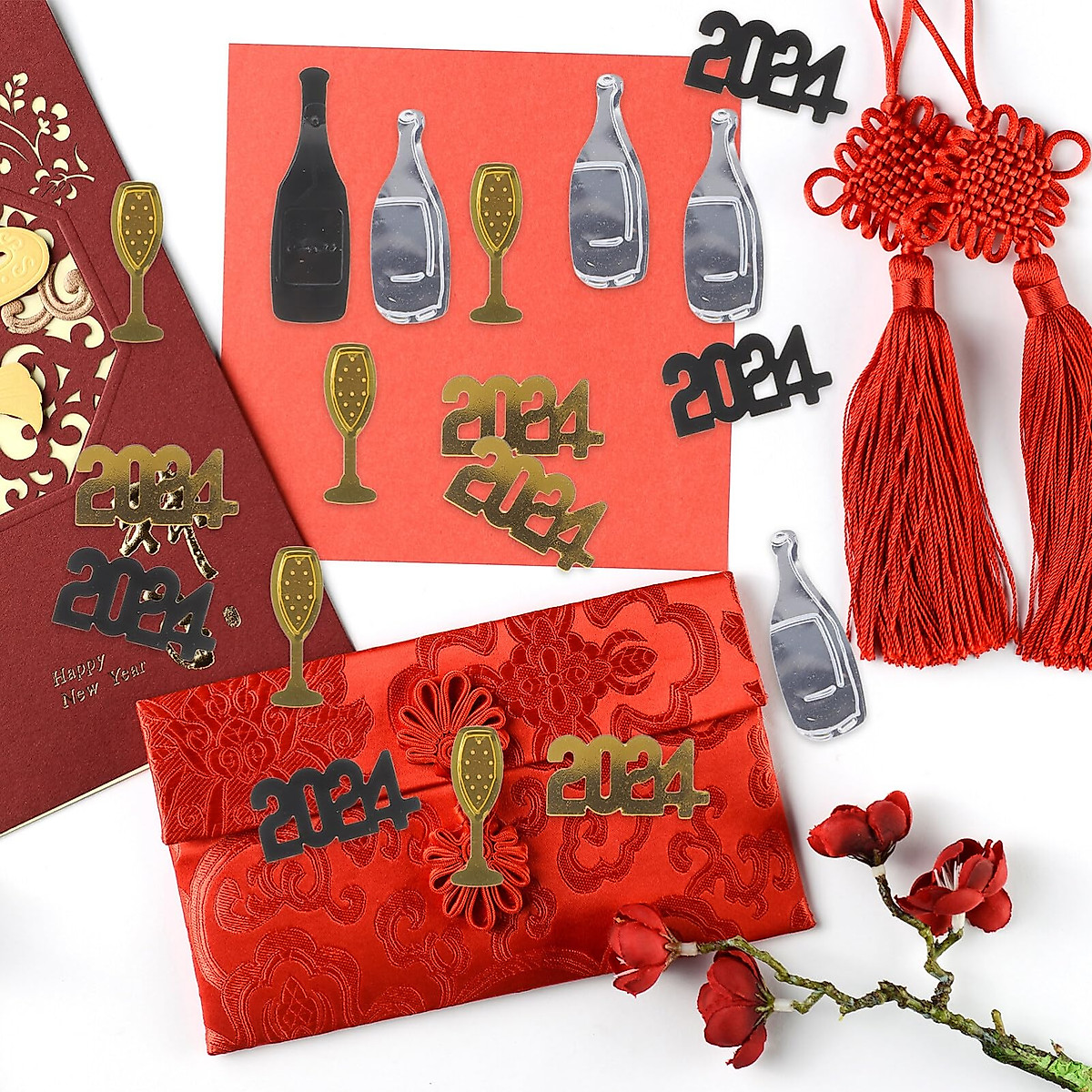 VILLCASE 3 Bags 2024 New Year Confetti Shinny 2024 New Years Eve Party Supplies Happy New Year Confetti Star Sprinkles Table Decorations for Holiday Decorations