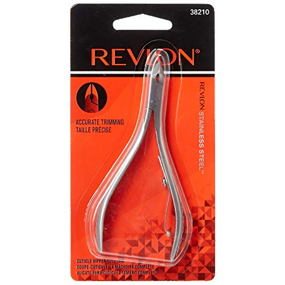 Cuticle Trimmer by Revlon, Full Jaw Cuticle Remover Tool, Nail Care, High Precision Blade, Easy Grip, Stainless Steel (Pack of 1)