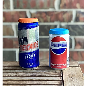 Soda or Beverage Can Lid, Cover or Protector, Fits Standard Soda/Beverage cans (2 Pack, Orange & Blue)