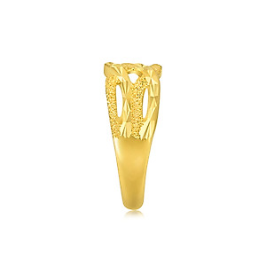 CHOW SANG SANG 999.9 24K Solid Gold Price-by-Weight Gold Ring for Women 28473R | Size Adjustable (Approx. 0.129tael (~4.82g), Adjustable)