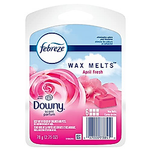 Febreze Odor-Eliminating Wax Melts Air Freshener Refills with Downy Scent, April Fresh, 6 count