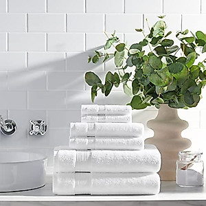 Arkwright Bath Towels Set of 4 - Super Soft 100% Cotton, 600 GSM Quick Dry & Absorbent, Luxury Bathroom Essentials for Hotels, Spa, Hosts, and Vacation Rentals, Dove White