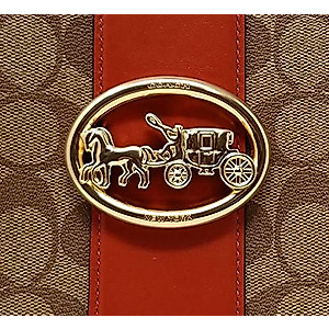 COACH Women's Georgie Hobo Bag (Signature Canvas - Colorblock - Khaki - Terracotta)